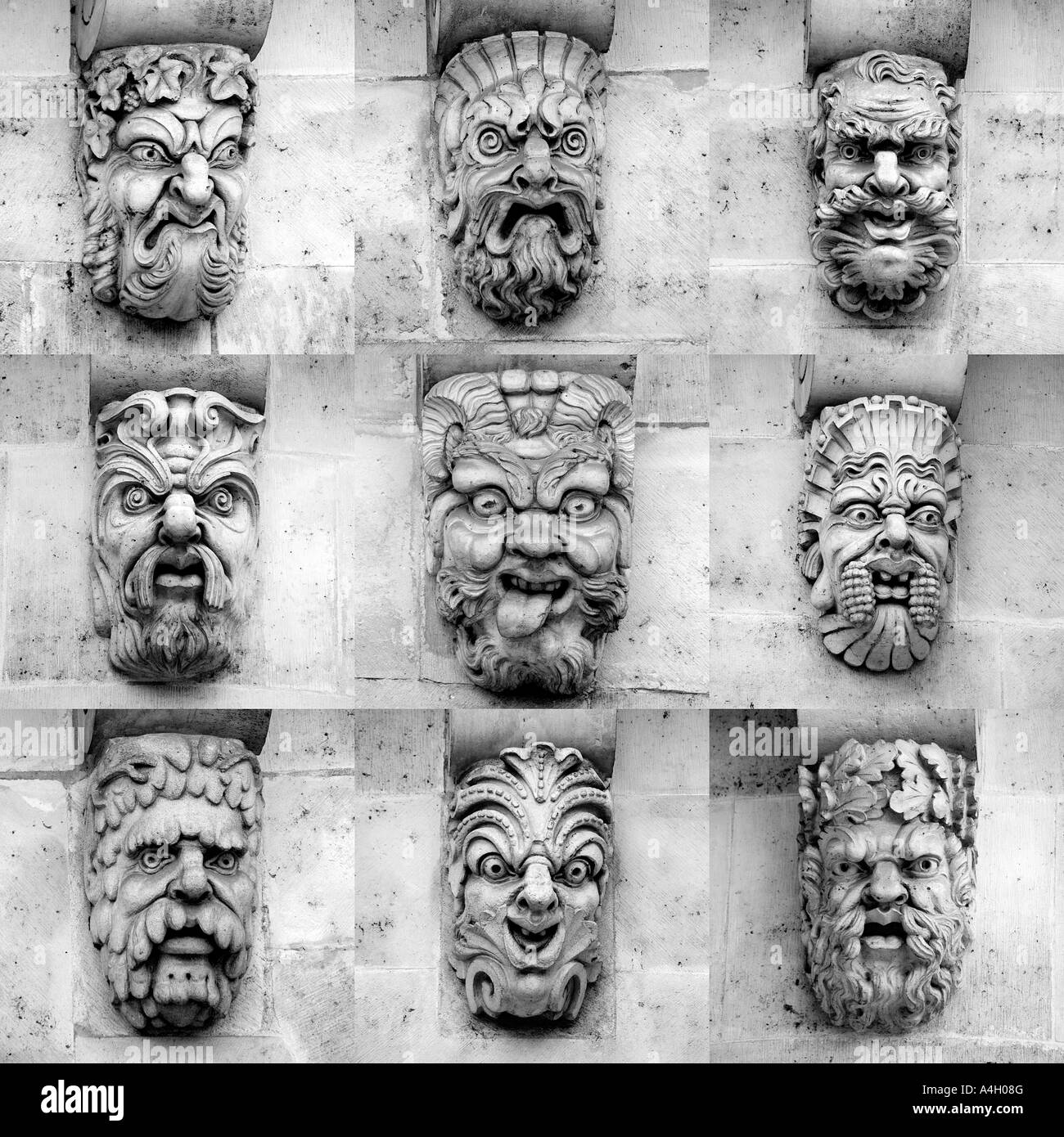 Grotesque faces Black and White Stock Photos & Images - Alamy