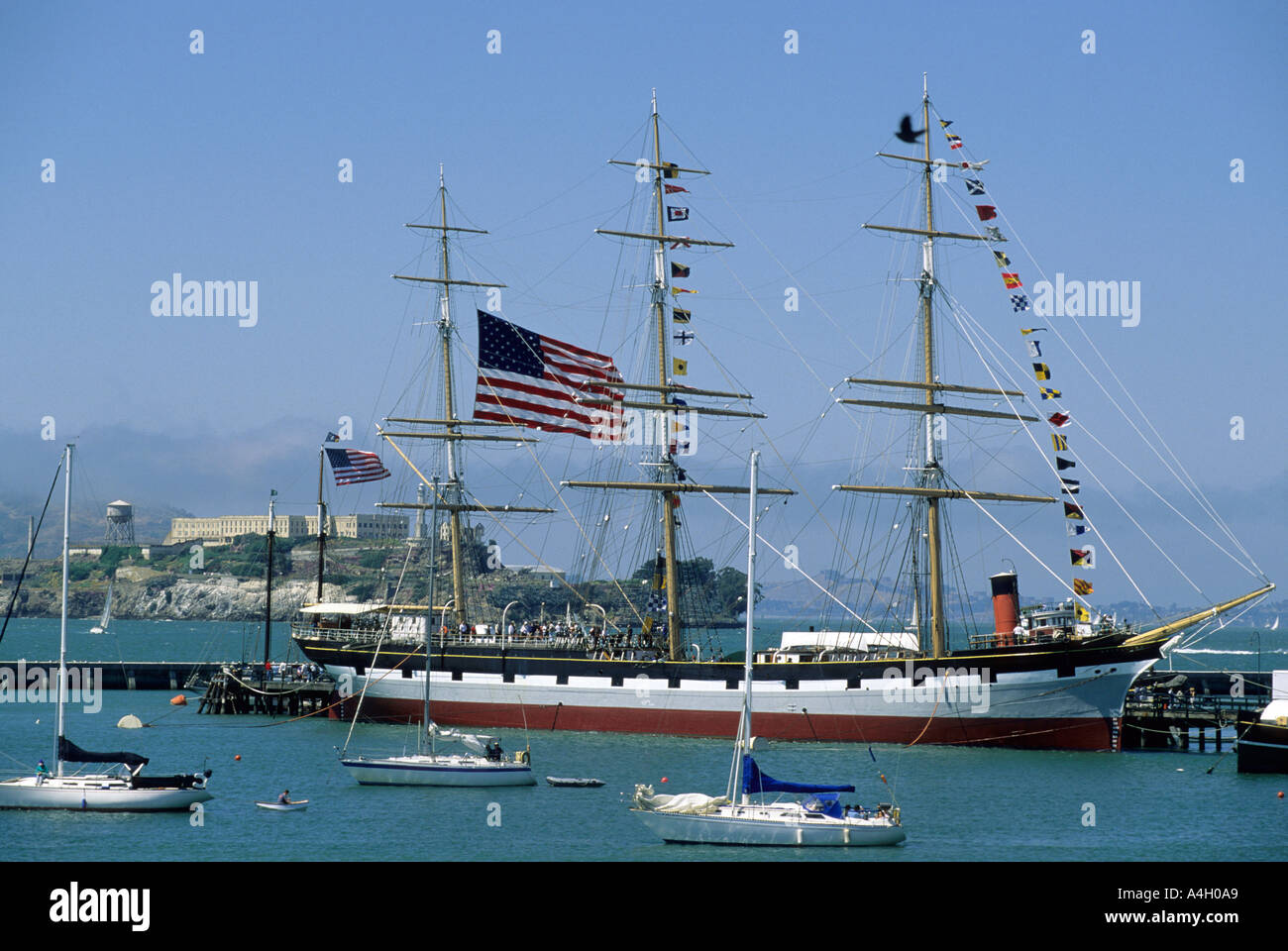 San Francisco, California. Ship Balclutha moored at the historical ...