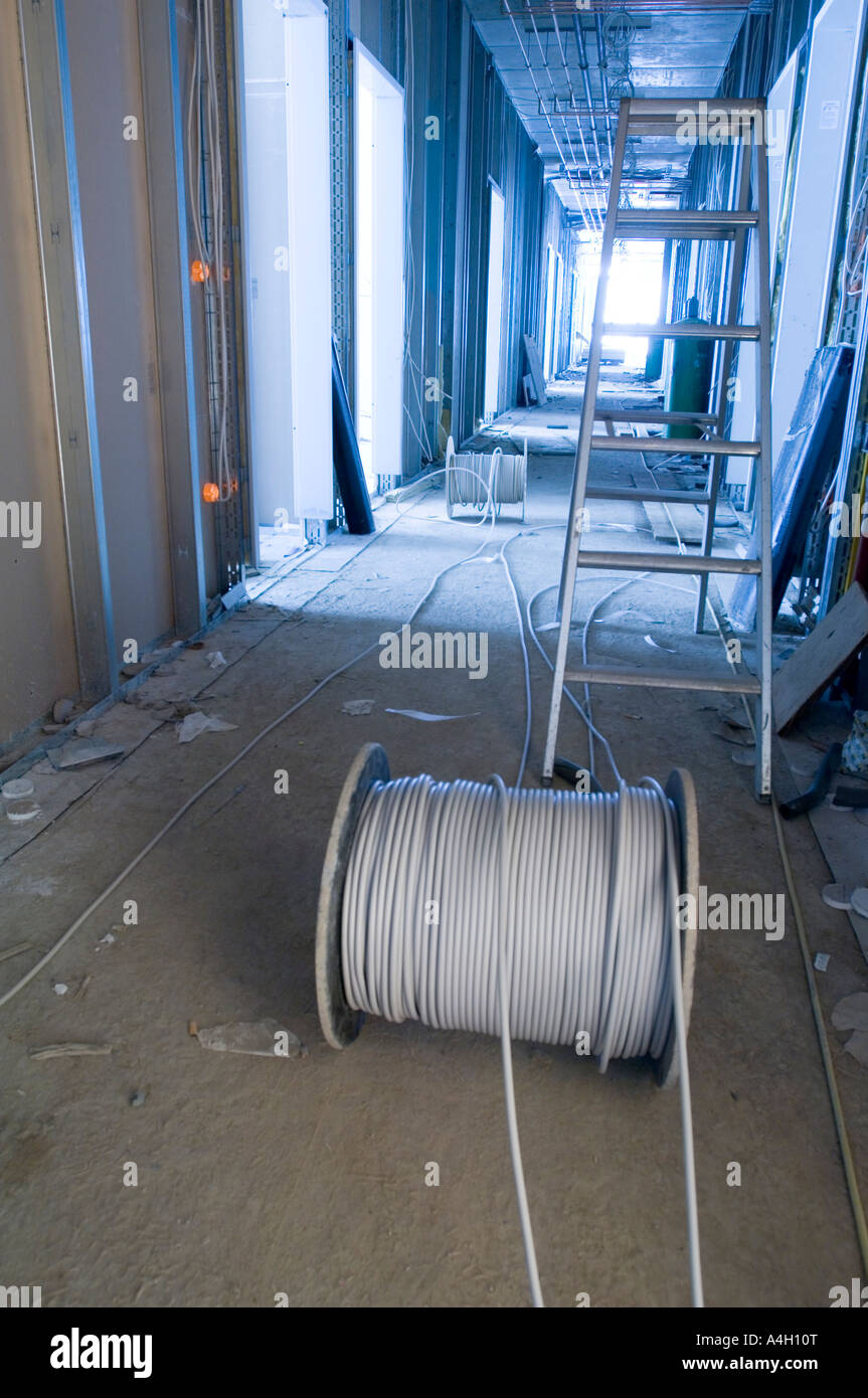 Cables in new building Stock Photo - Alamy