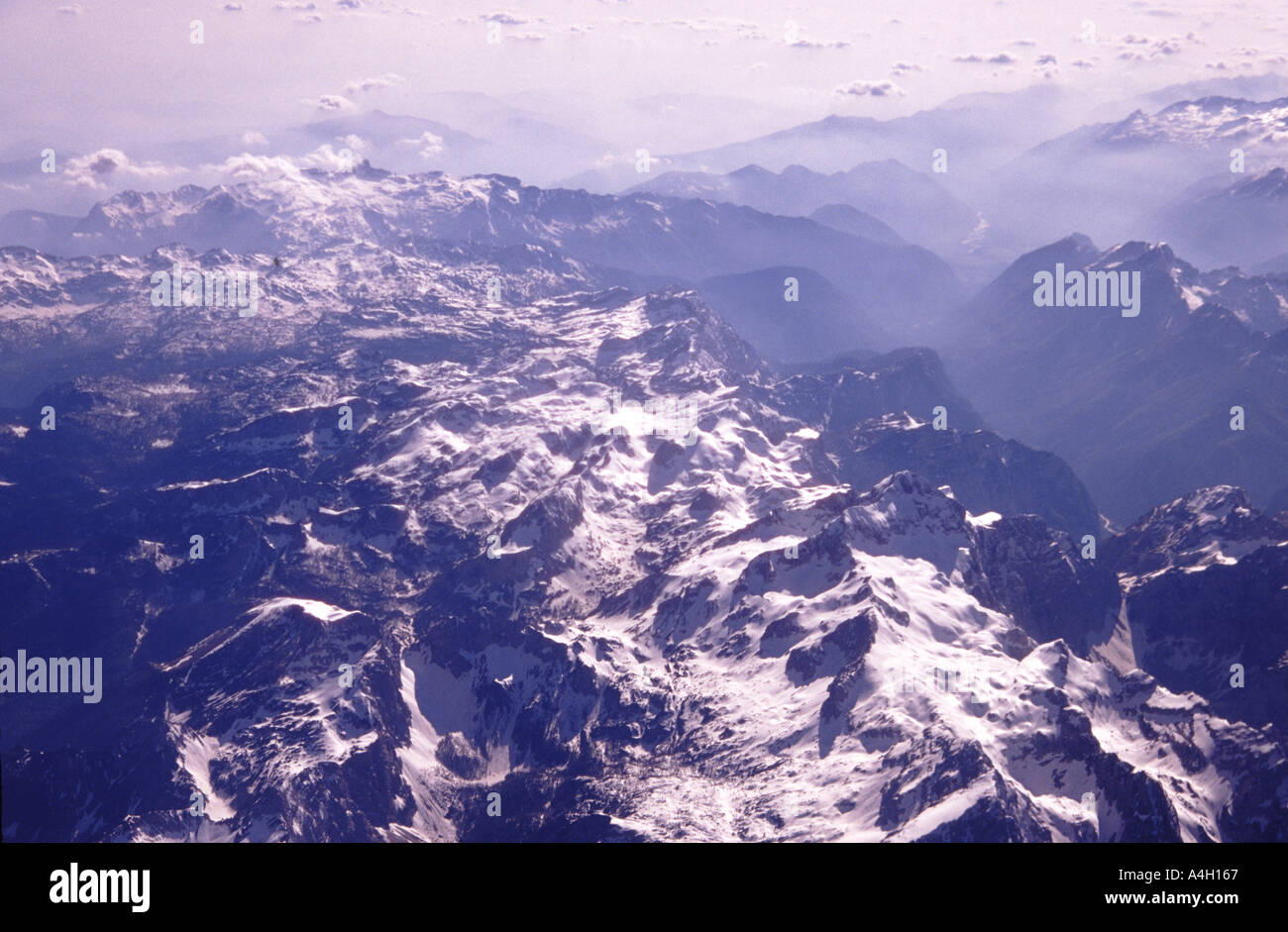 aerial view of the Alps mountains Stock Photo - Alamy