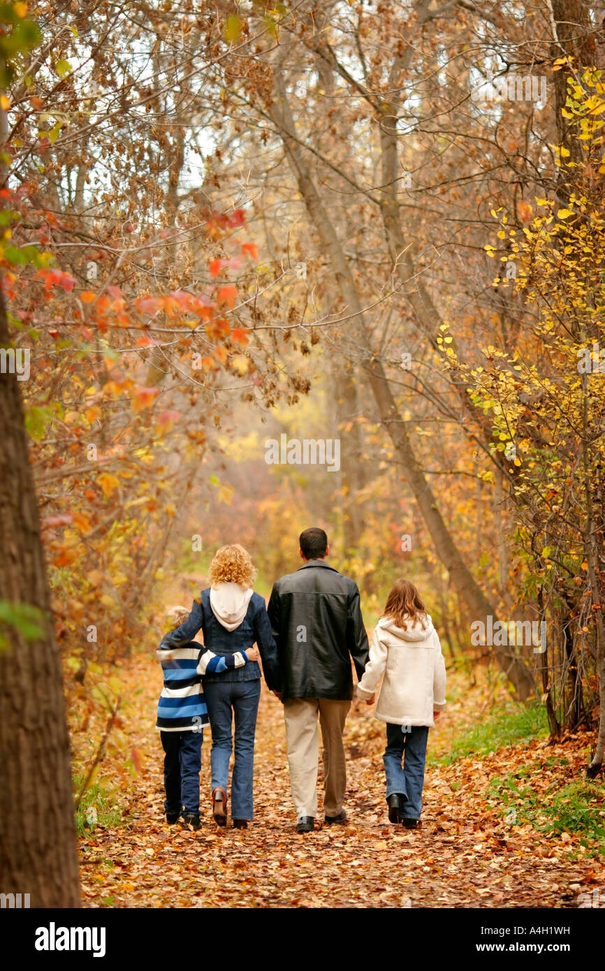 Family walking down path Stock Photo - Alamy