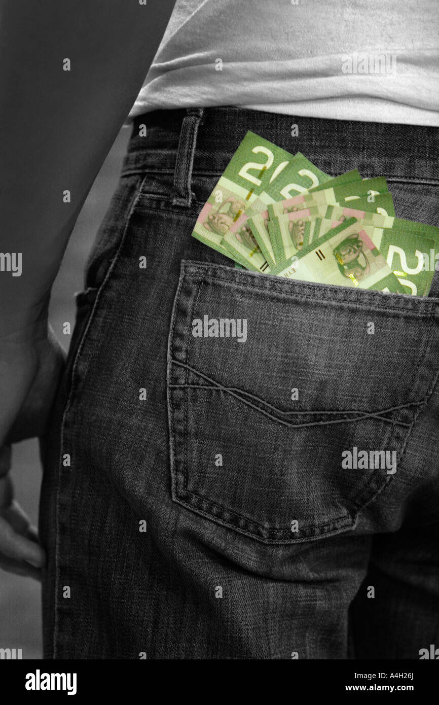 Money in my pocket Stock Photo - Alamy