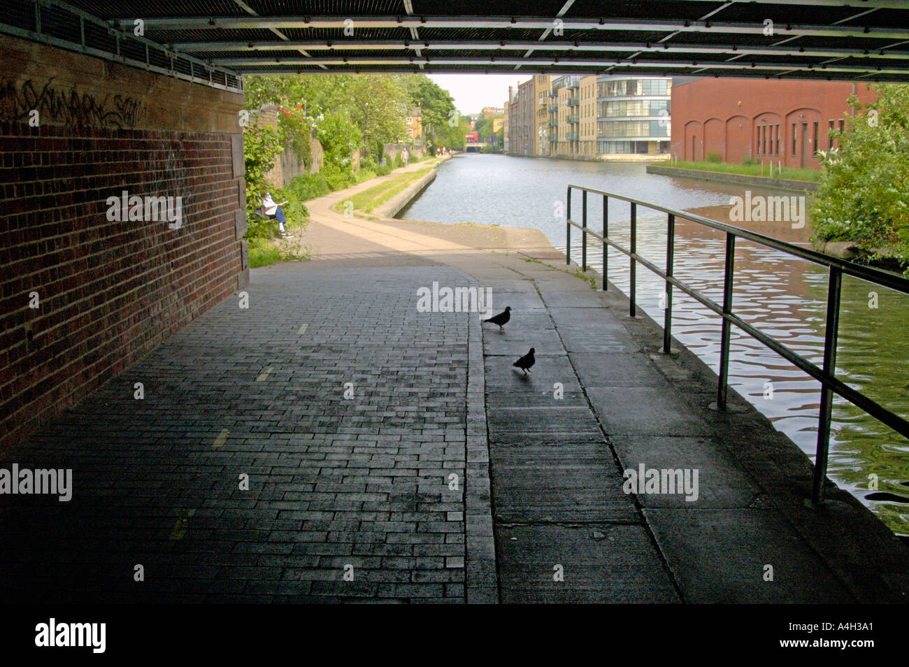 towpath under bridge grand union canal London UK Stock Photo - Alamy