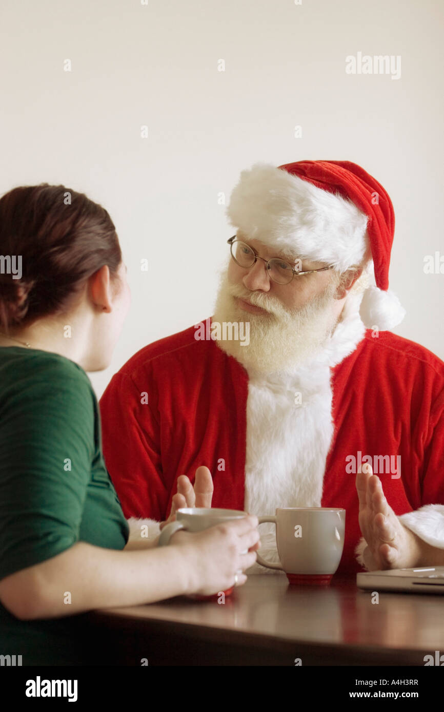 Conversation with Santa Stock Photo - Alamy
