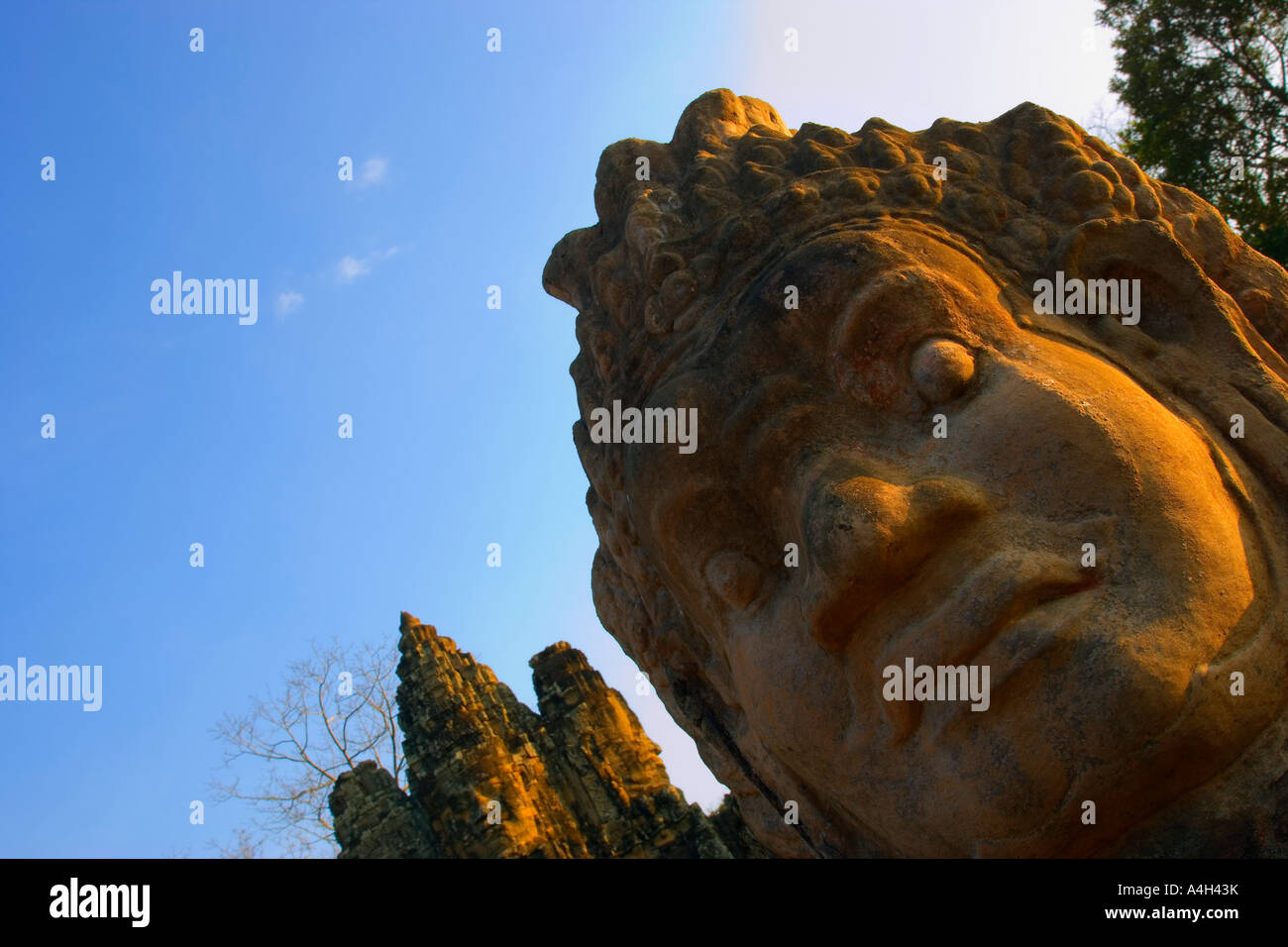 Buddhist head statues Angkor Wat Temple Complex Angkor Thom Cambodia ...