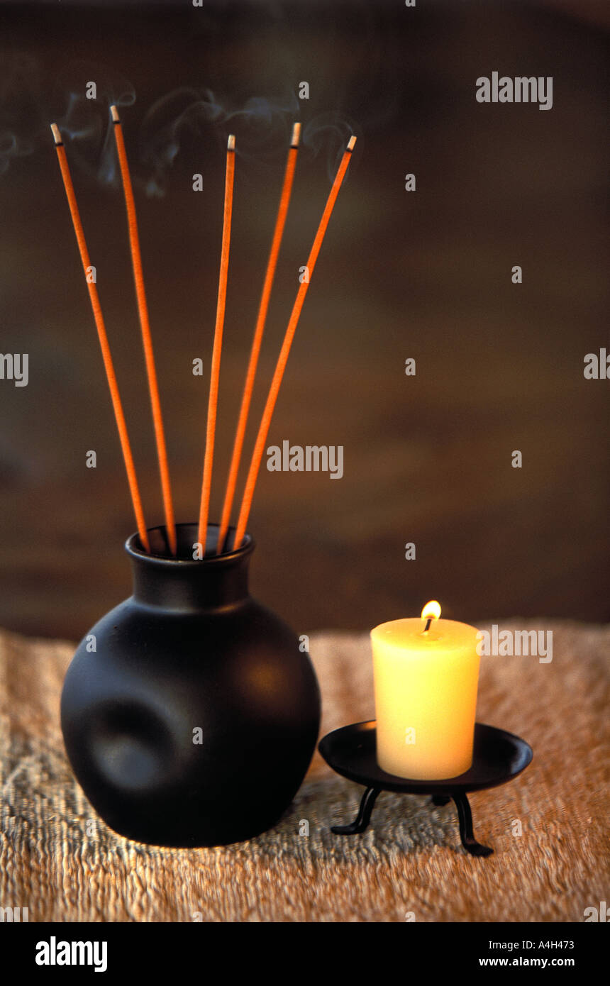 Incense and Candle Stock Photo - Alamy