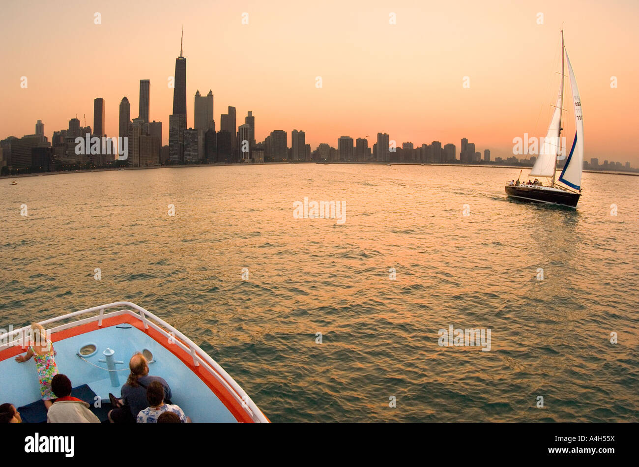Sailboat on Lake Michigan during a Lake Michigan Boat Tour in Chicago ...