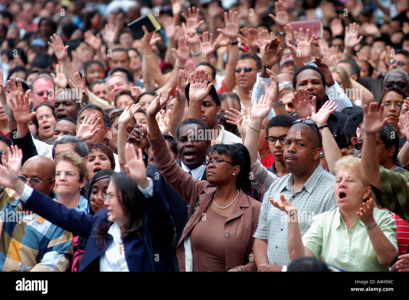 Pentecostal prayer at City Hall Park Stock Photo - Alamy