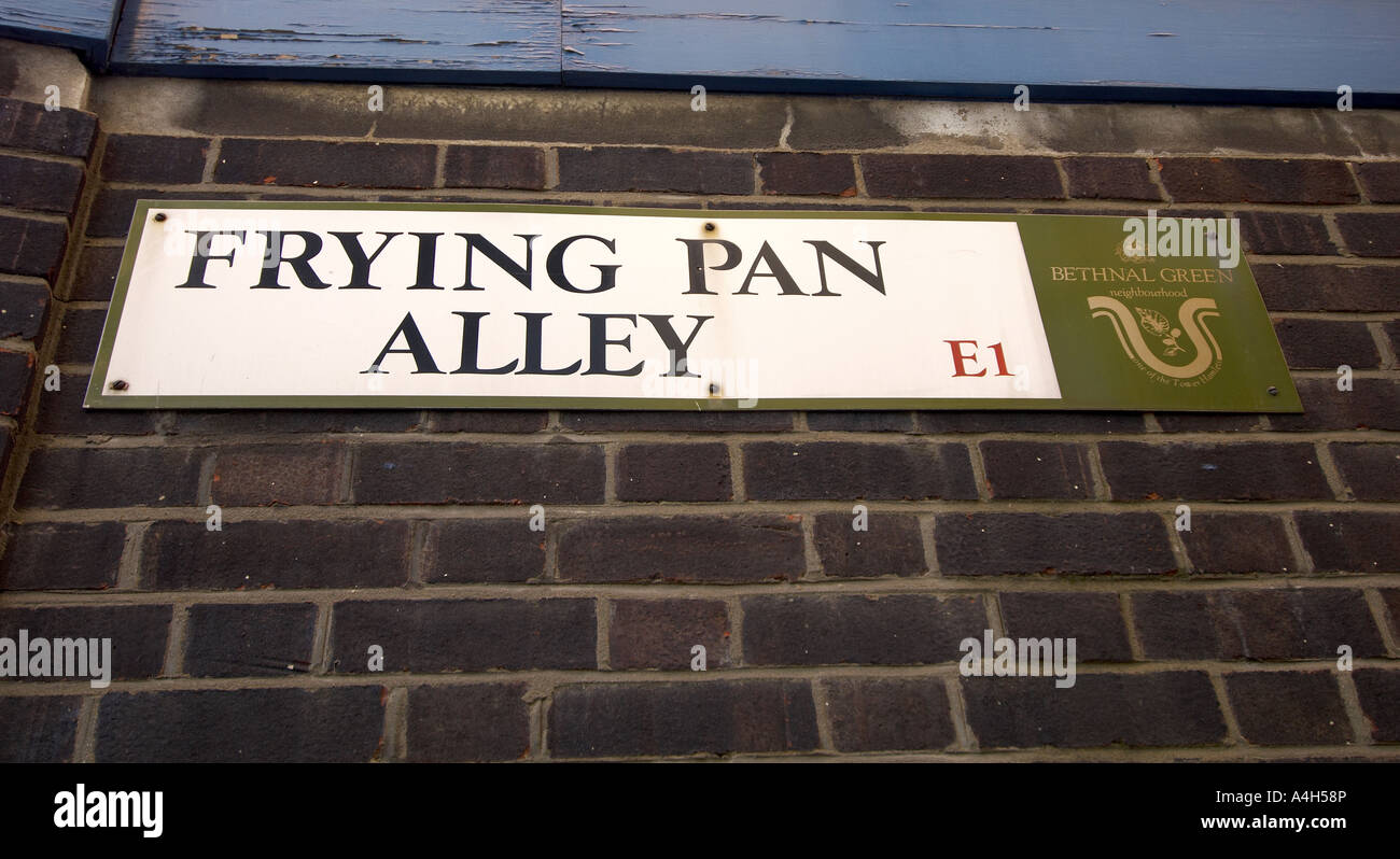 Frying Pan Alley road sign London E1 Stock Photo - Alamy