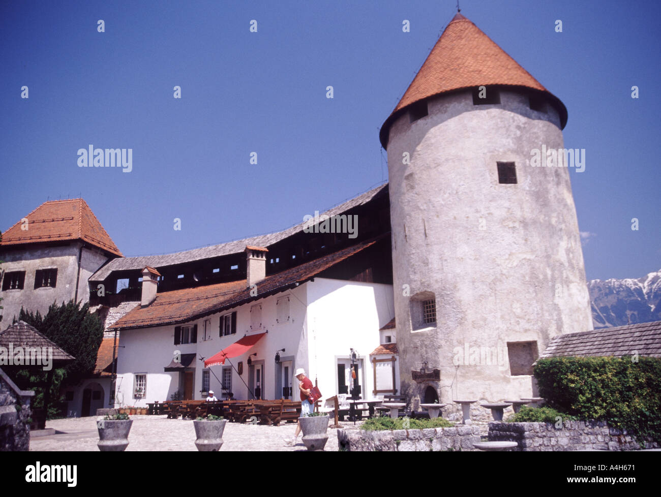 Inside Bled castle grounds Bled slovenia Stock Photo - Alamy