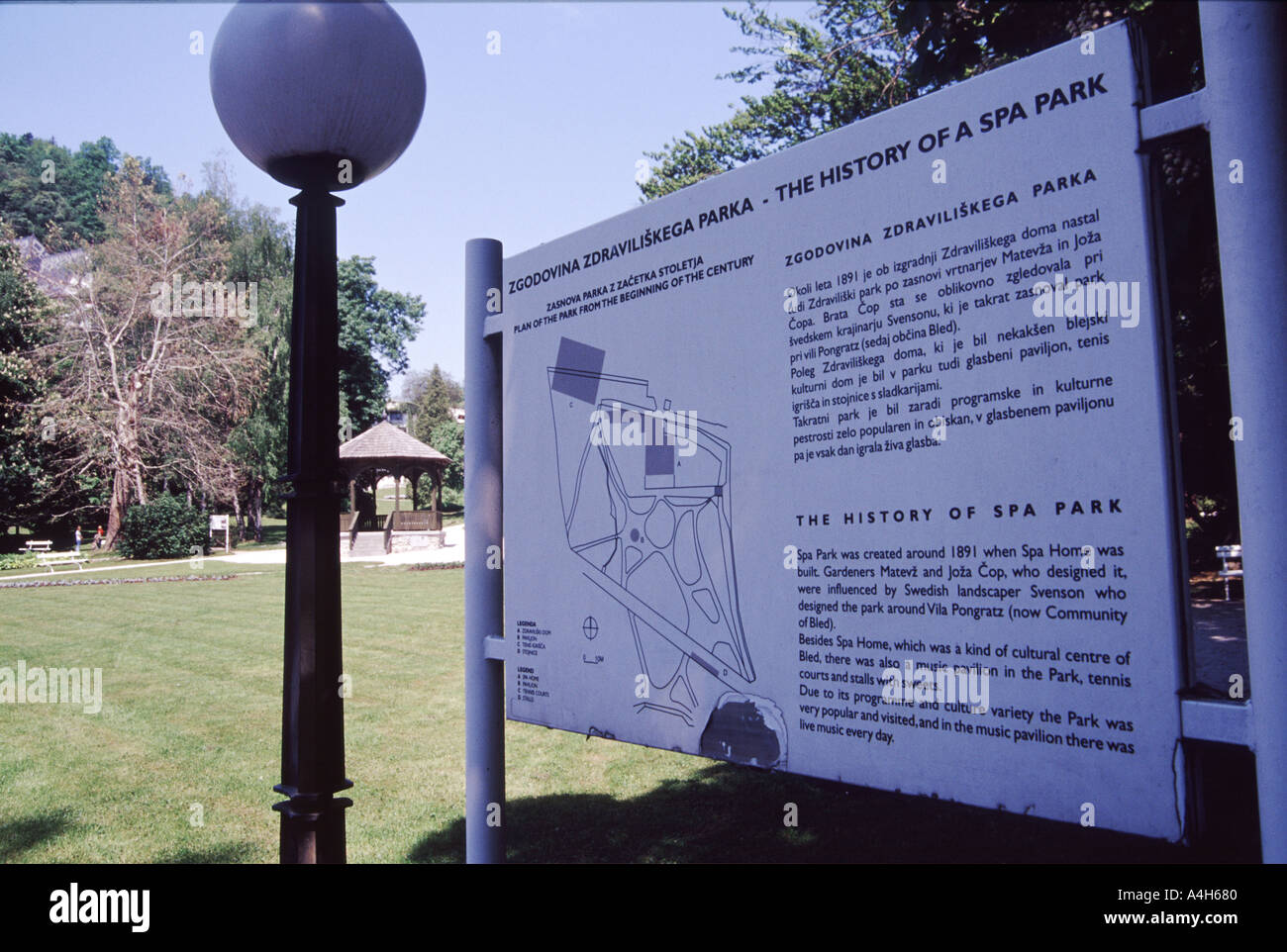 map of Spa Park Bled Stock Photo - Alamy