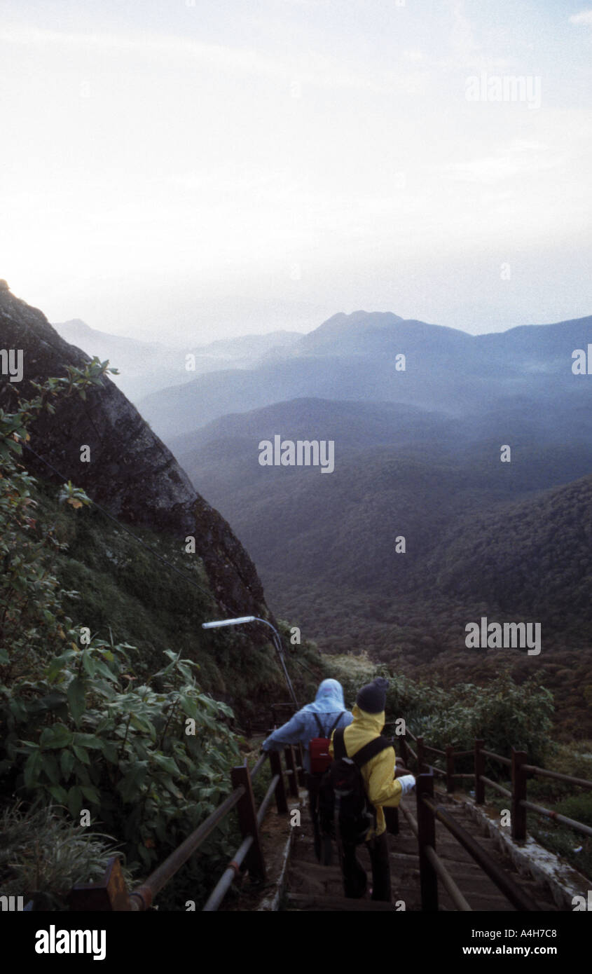Pilgrims struggle down Sri Pada also known as Adam s Peak in Sri Lanka ...