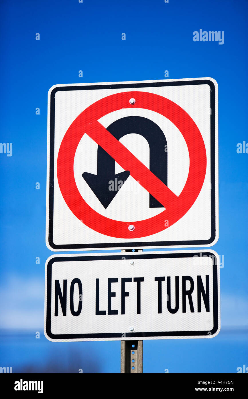U turn sign hi-res stock photography and images - Alamy