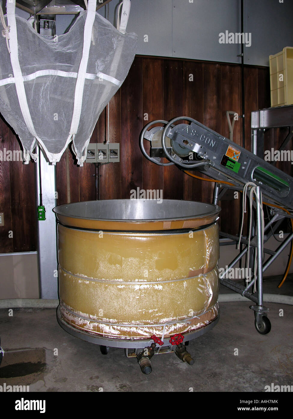 Rice steaming vat for sake making Funasaka Brewery Takayama Japan Stock ...
