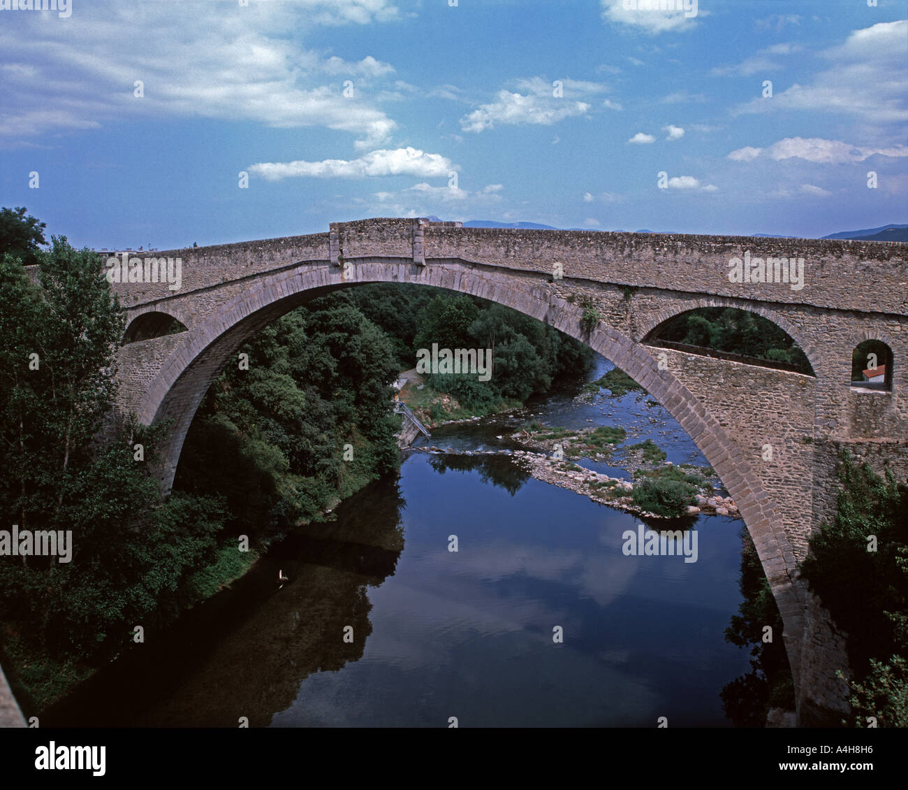 The 14th Century Devil's Bridge over the River Tech at Céret Stock ...