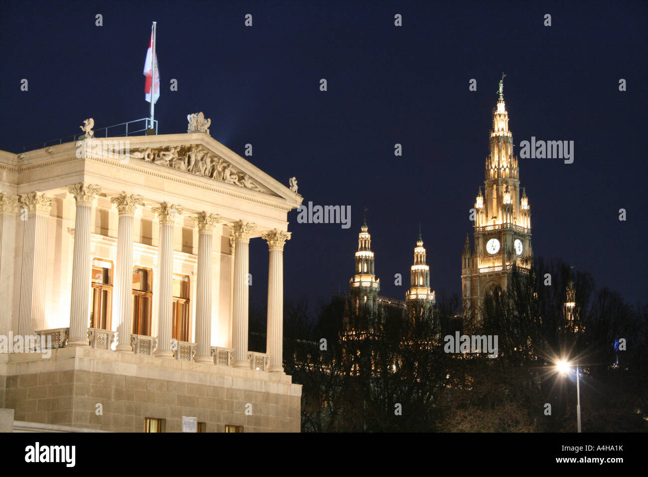 Vienna by night Stock Photo - Alamy