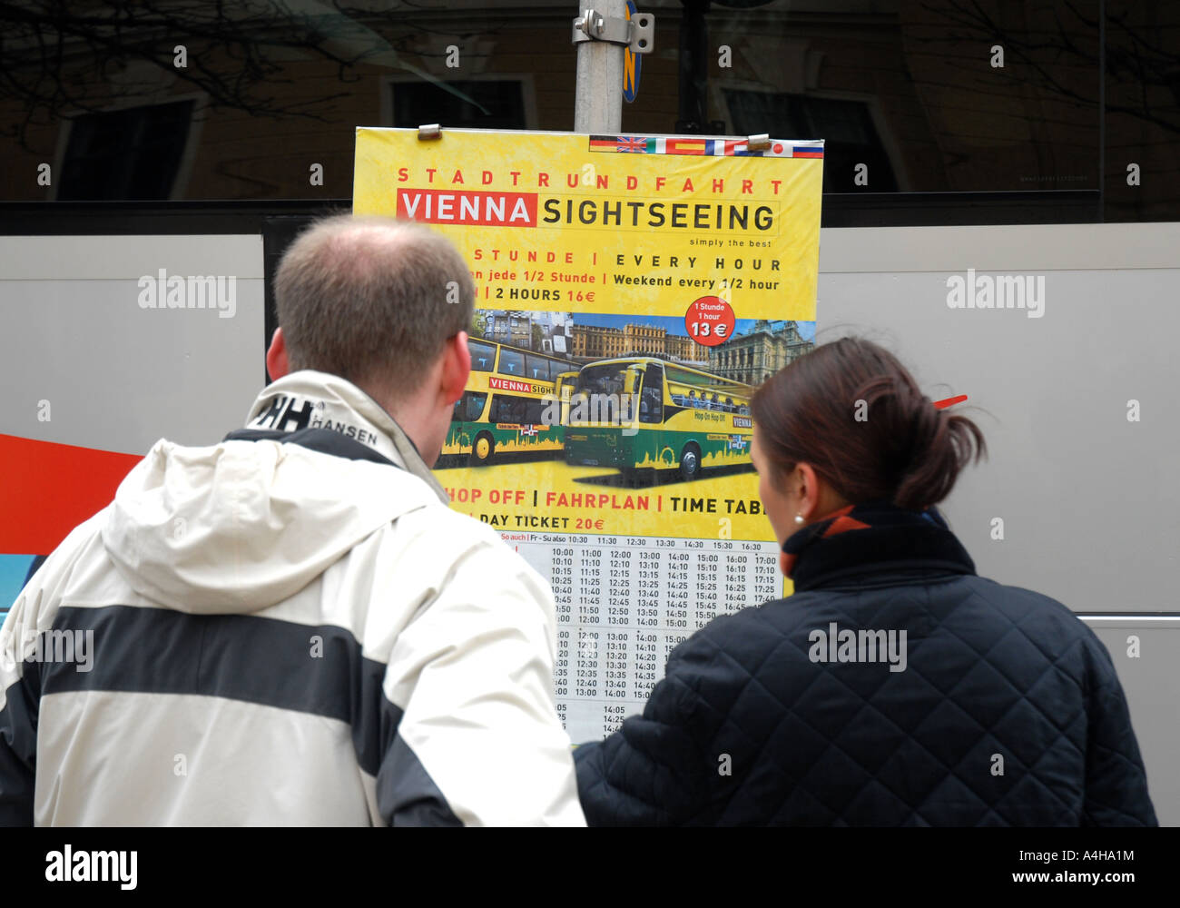 Sightseeing bus stop Vienna Austria Stock Photo - Alamy