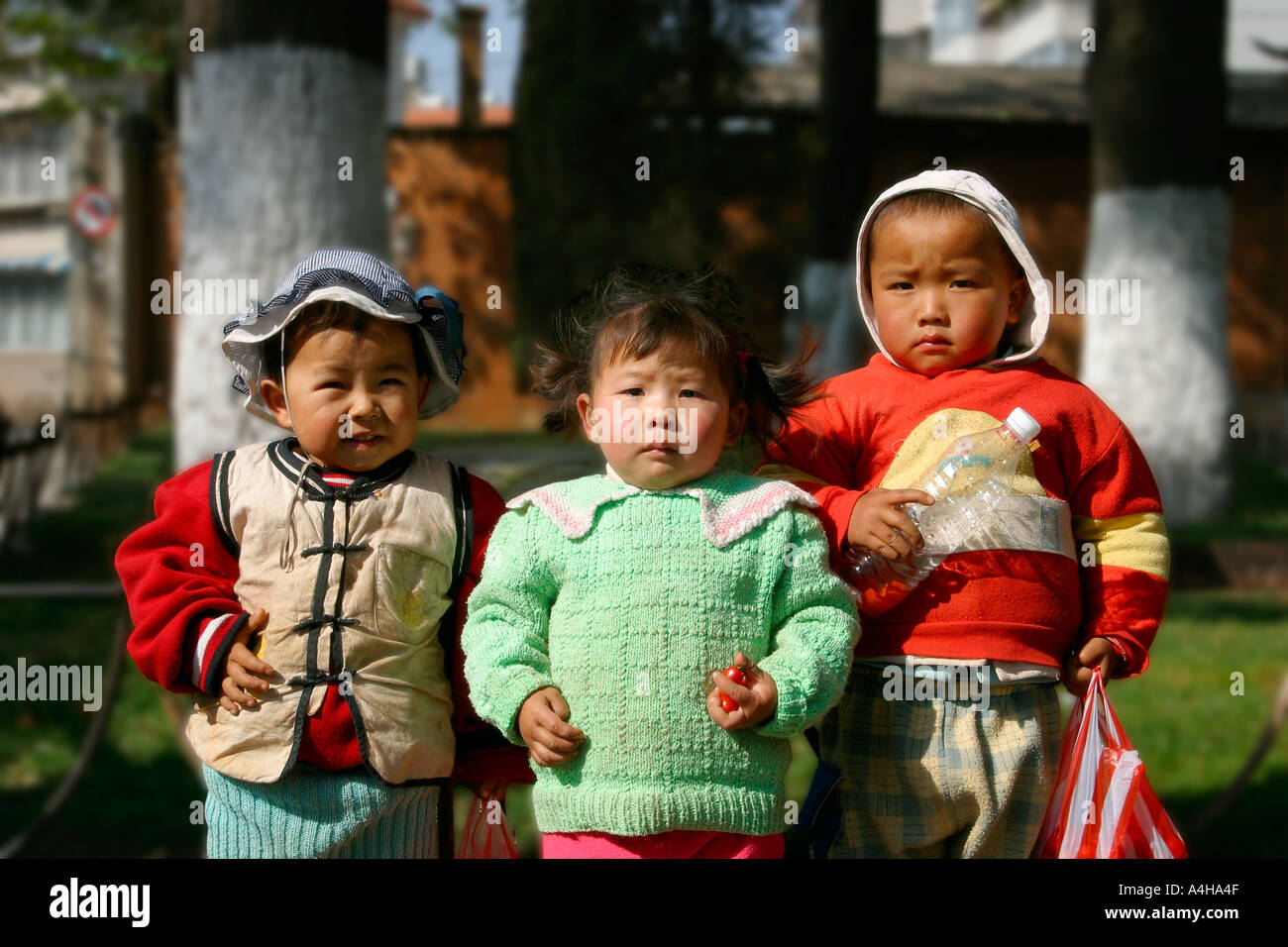 Asian Children in Cold Wear Stock Photo - Alamy