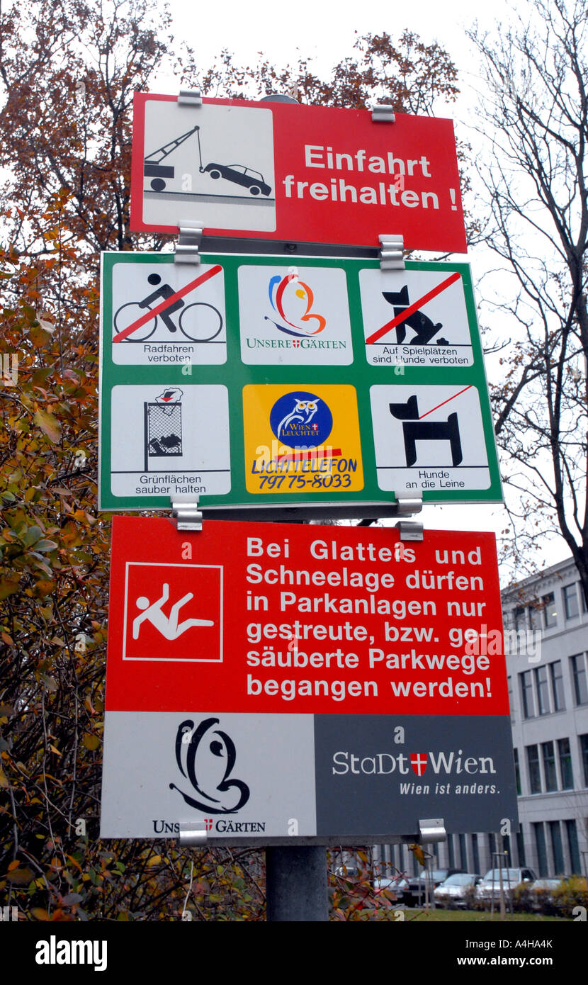 A mass of signs Vienna Austria Stock Photo - Alamy