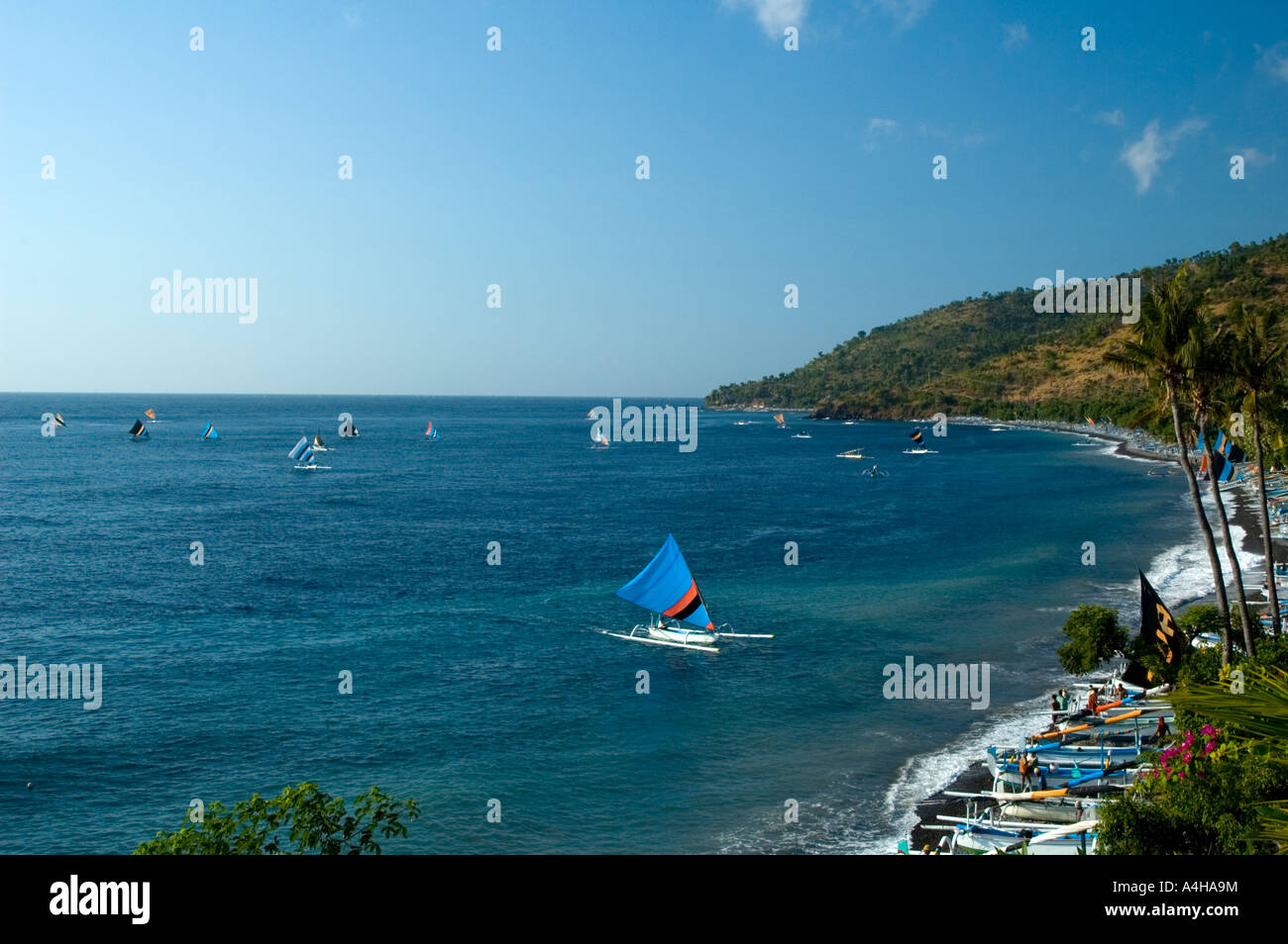 sailing boat in coastal Bali Stock Photo - Alamy