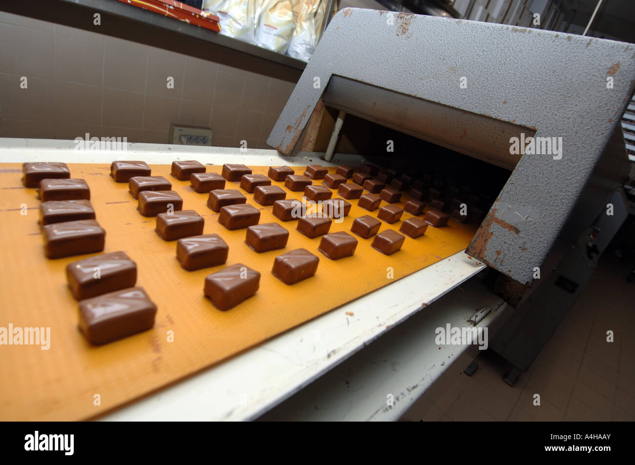 Chocolate being made in Paris France Stock Photo - Alamy