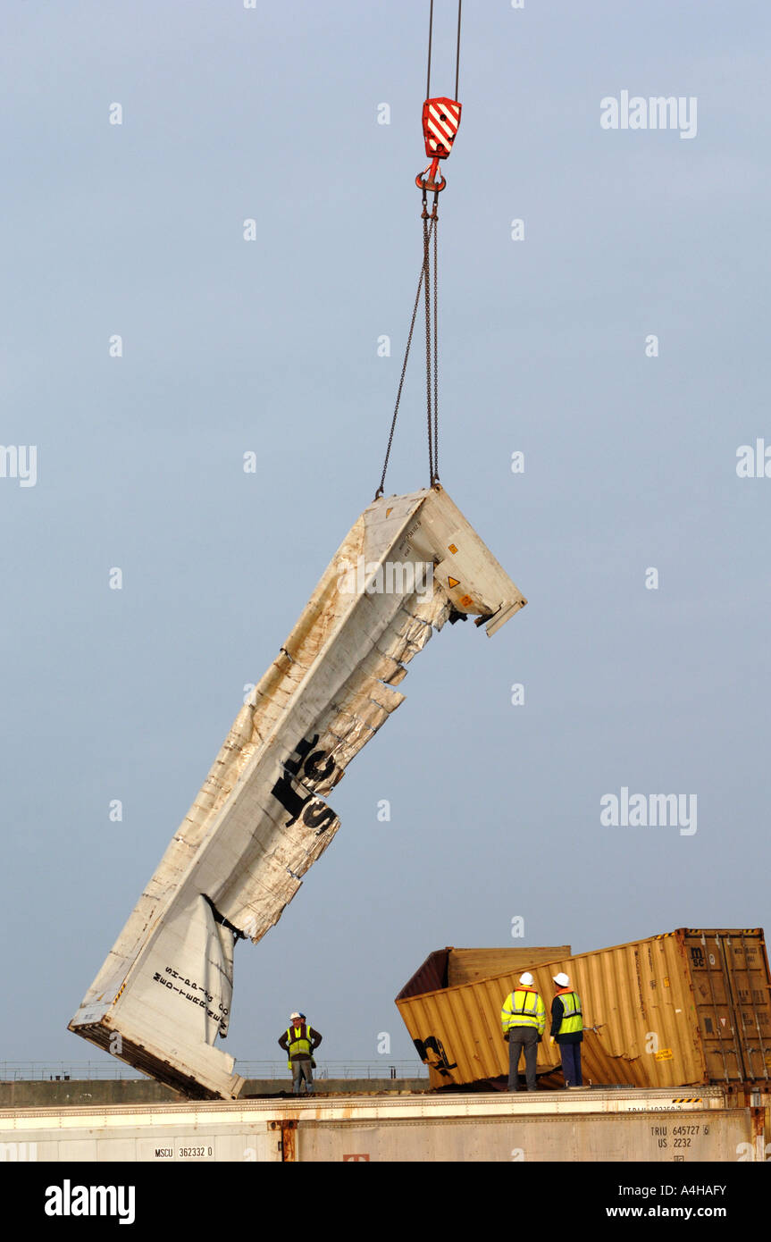 Containers unloaded at Portland Port in Dorset after the MSC Napoli ...