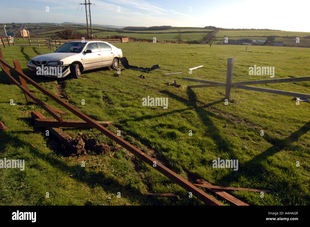 Car crashed through hi-res stock photography and images - Alamy