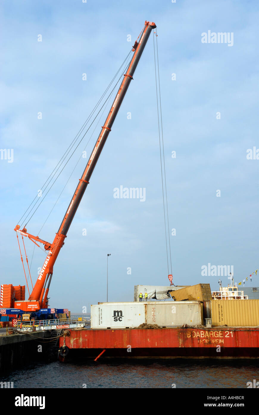 Containers unloaded at Portland Port in Dorset after the MSC Napoli ...