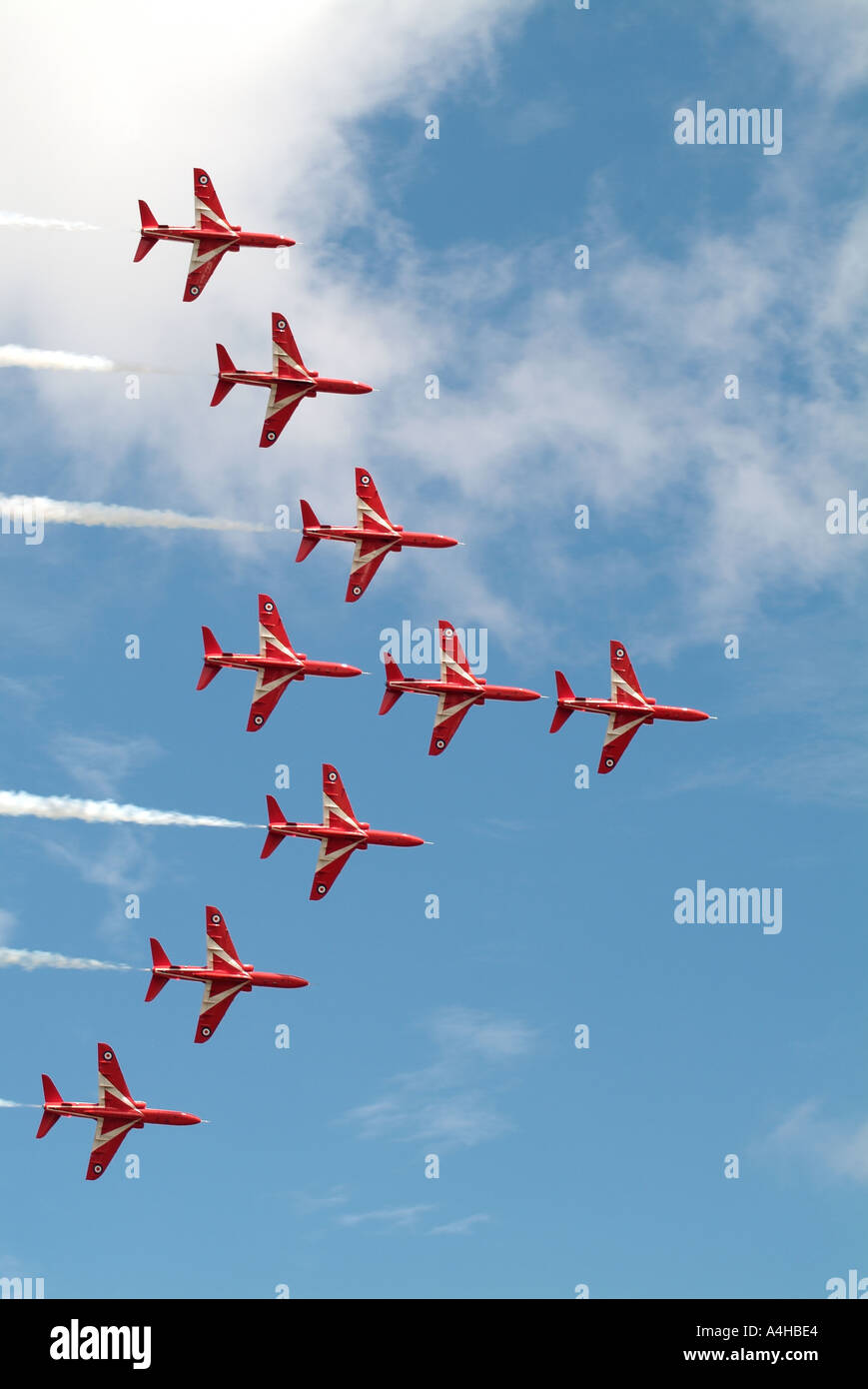 The Red Arrows Display Team in Formation at the IAT 2004 Stock Photo ...
