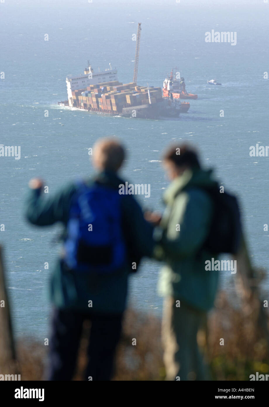 MSC Napoli cargo ship grounded off Branscombe in Devon, Britain UK ...
