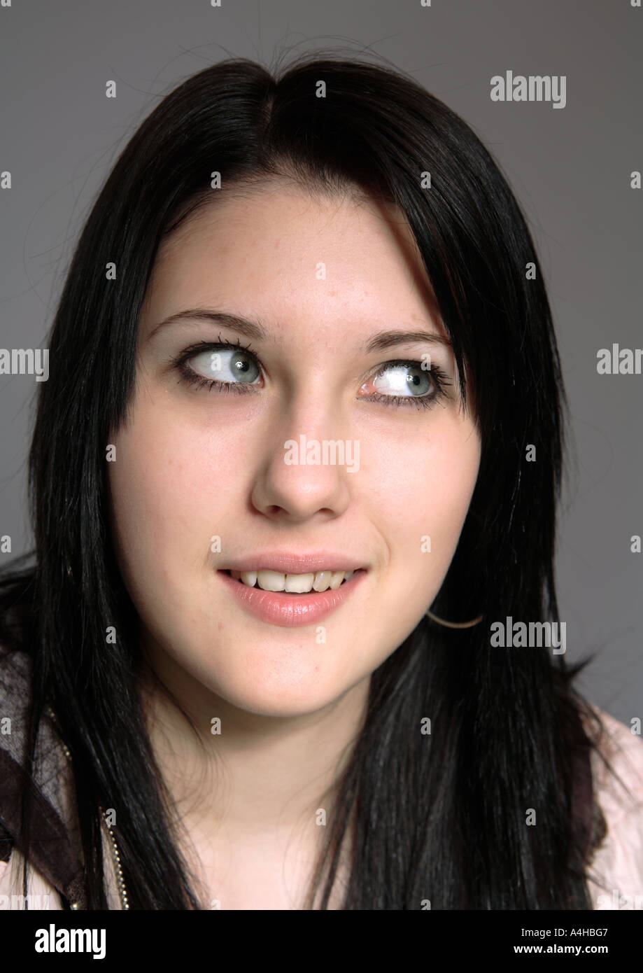 Young girl aged 16 with black hair with a whatever look Shes not ...