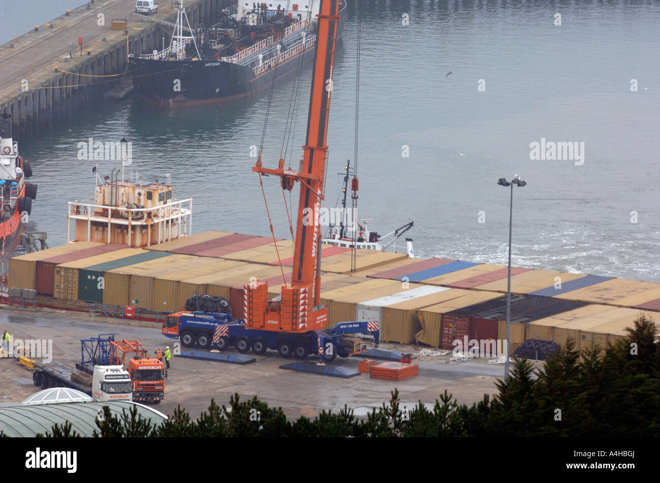 Containers unloaded at Portland Port in Dorset after the MSC Napoli ...