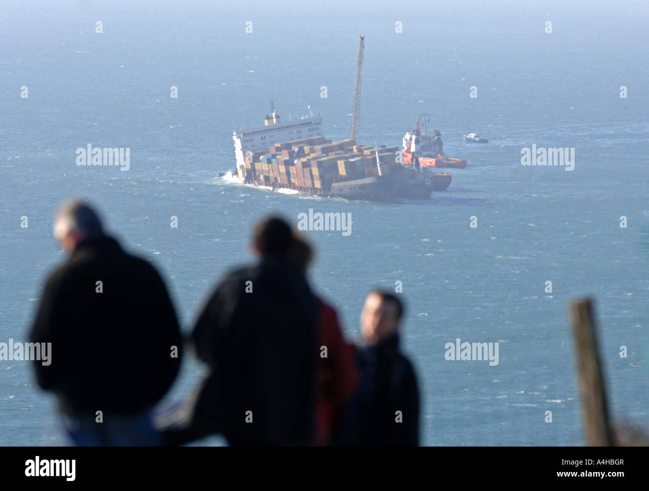 MSC Napoli container ship beached off Branscombe in Devon, Britain UK ...