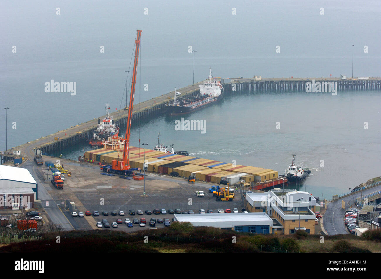 Containers unloaded at Portland Port in Dorset after the MSC Napoli ...