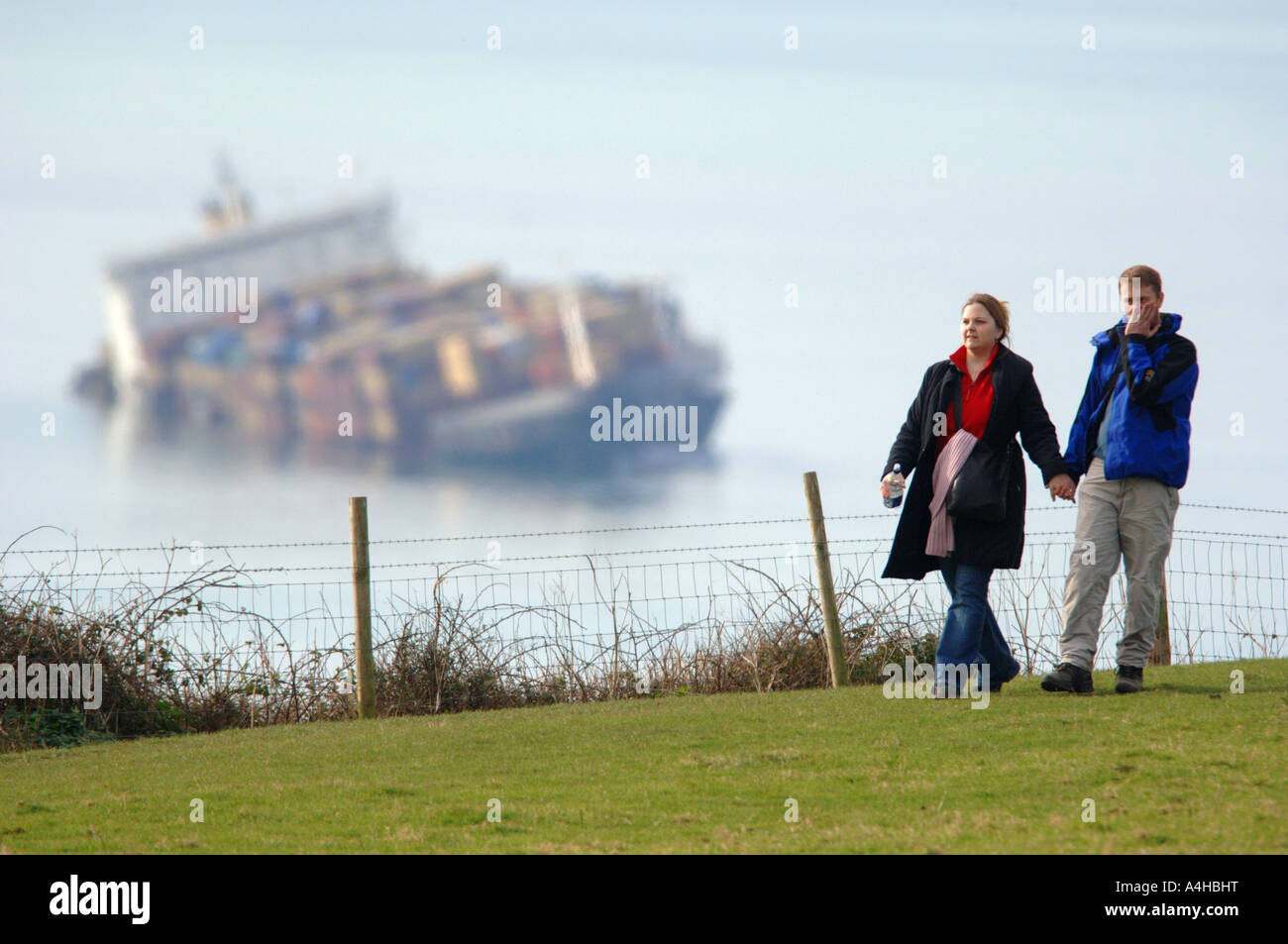 MSC Napoli container ship beached off Branscombe in Devon, Britain UK ...