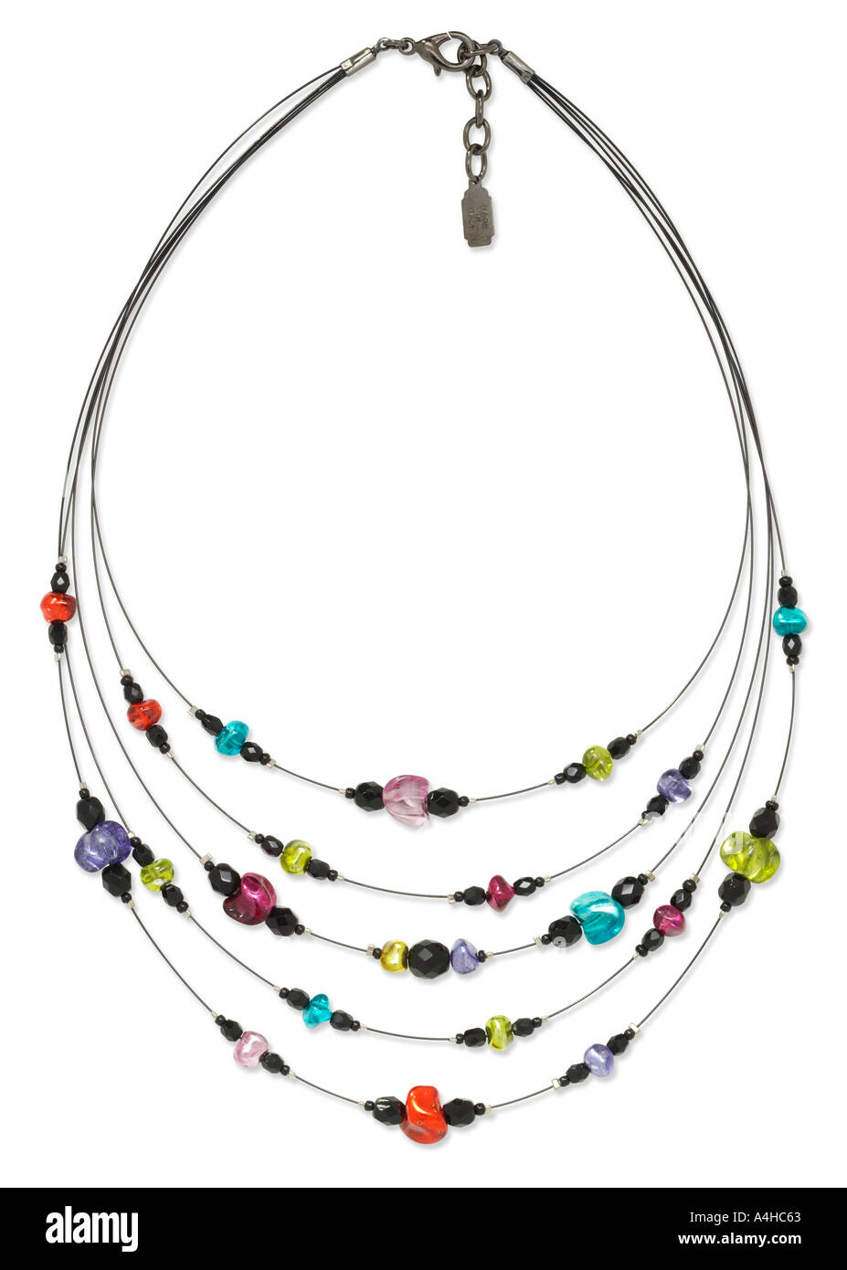 Silver coloured necklace Cut Out Stock Images & Pictures - Alamy