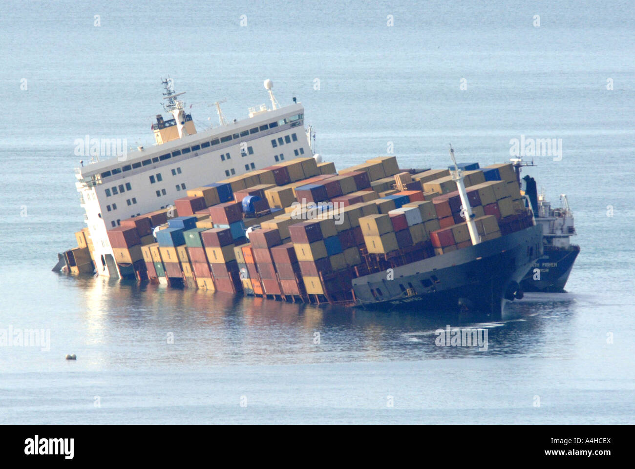 MSC Napoli container ship beached off Branscombe in Devon, Britain UK ...