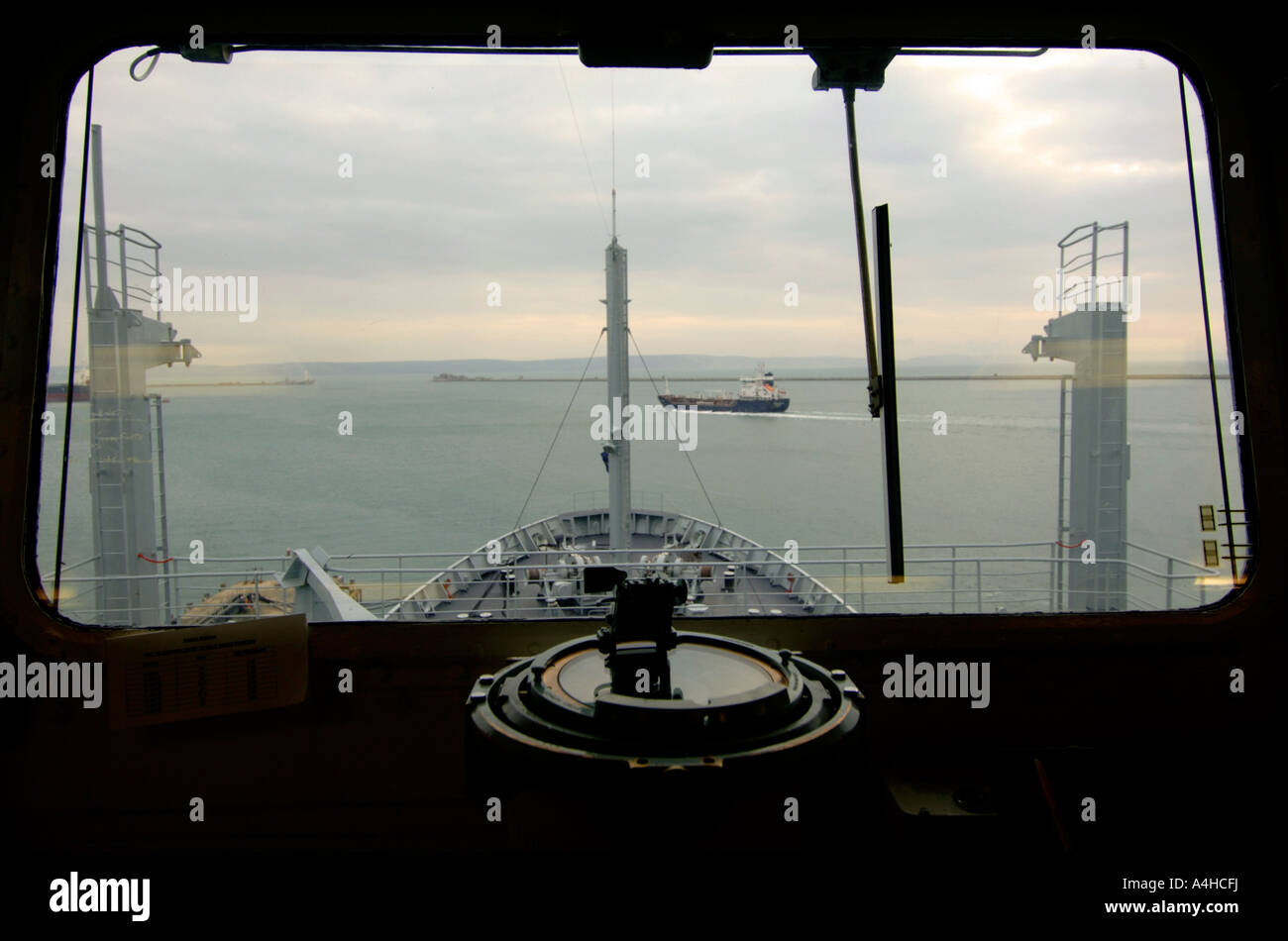 View through front window of a ship Stock Photo - Alamy