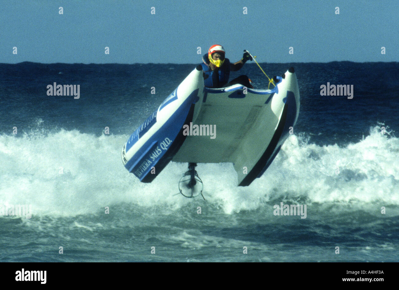 Thundercat boat jumping in the Surf Stock Photo - Alamy