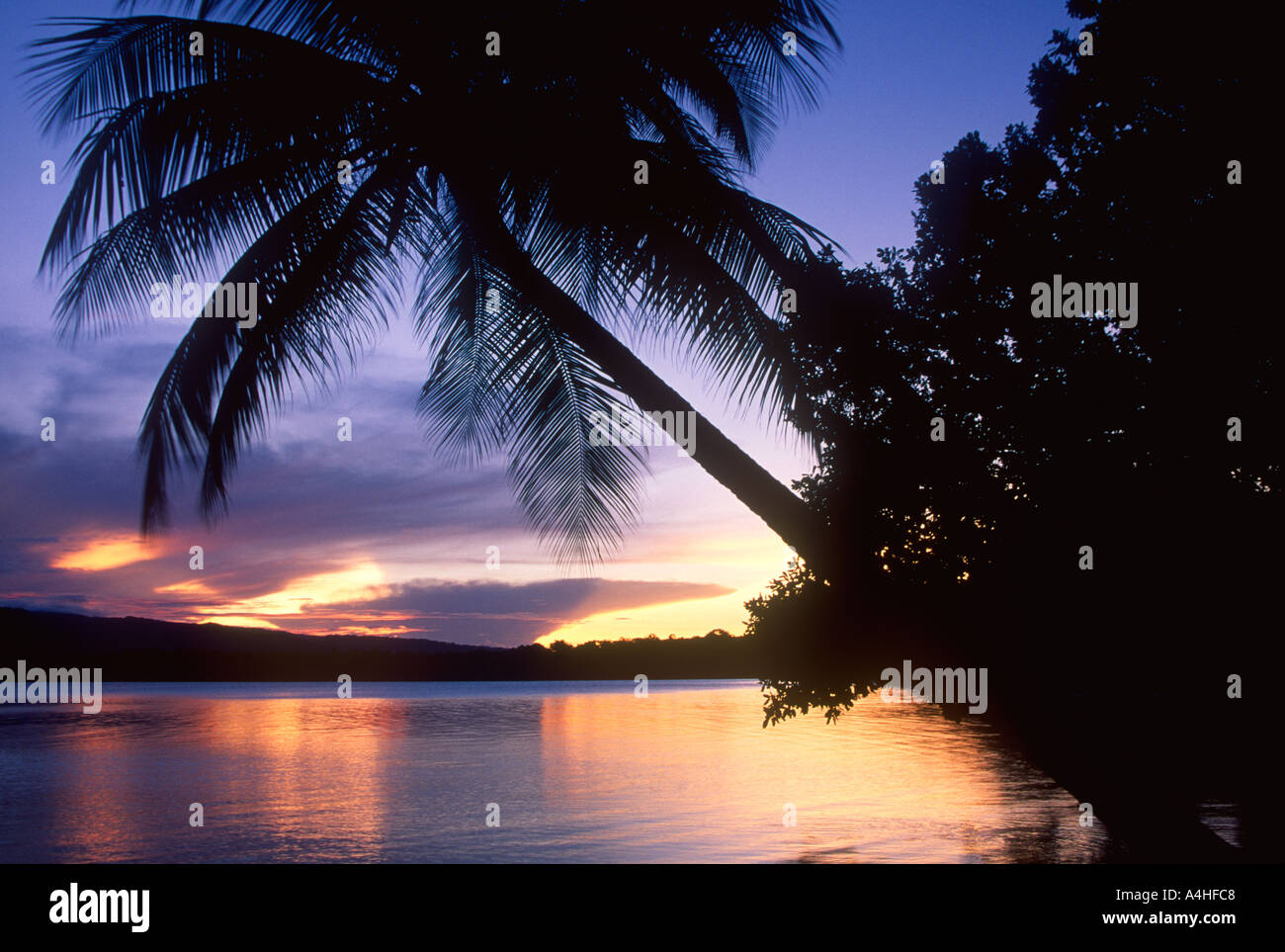 Tropical Sunset across the Lagoon, Uepi Island, Solomon Islands Stock ...