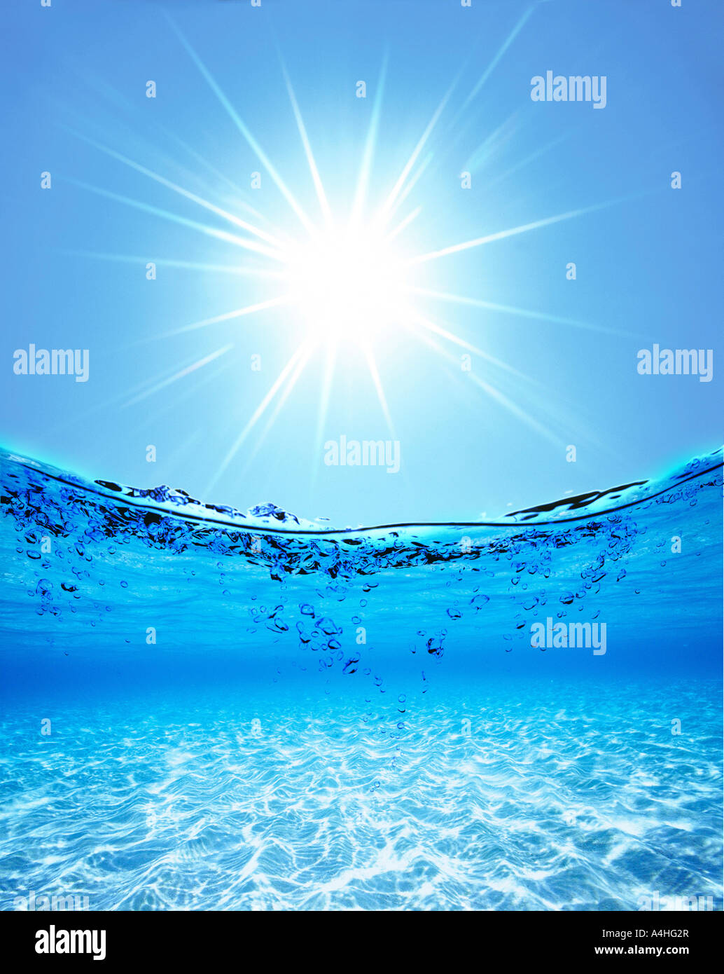 Water right under the surface with the sun shining over Stock Photo - Alamy