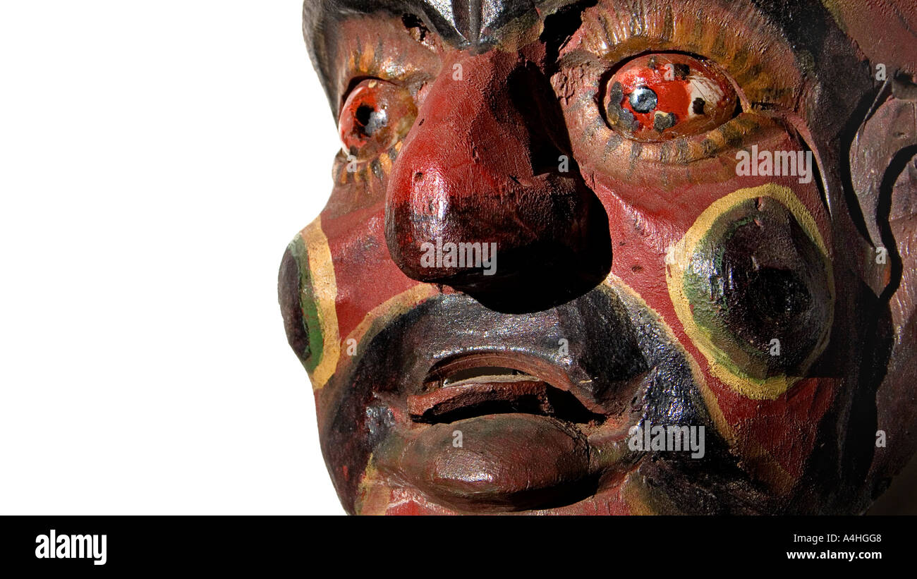 Fierce Guatemalan wooden Dance mask As also used in Mexico Dance of the ...