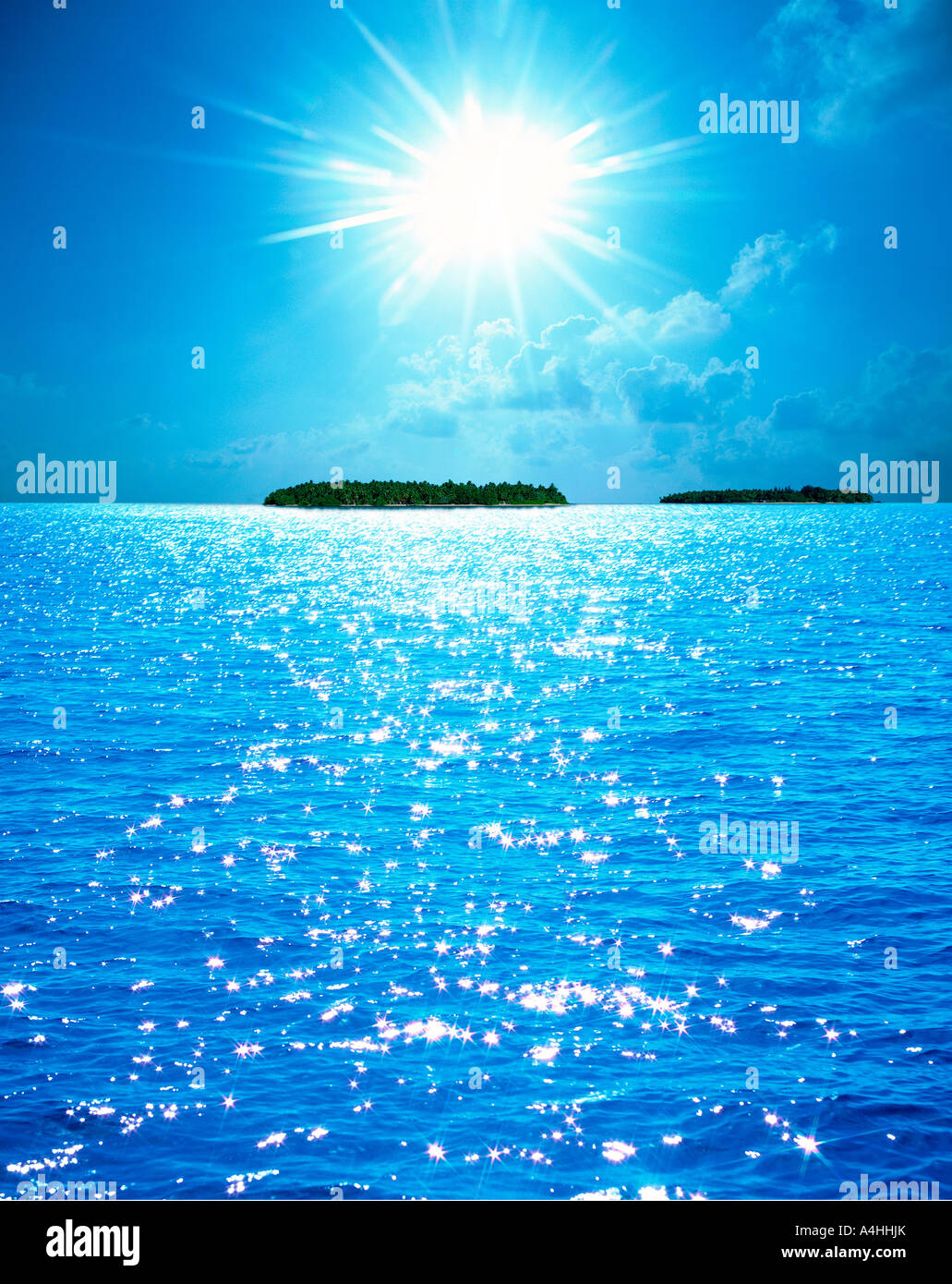 The ocean with islands in the distance Stock Photo - Alamy