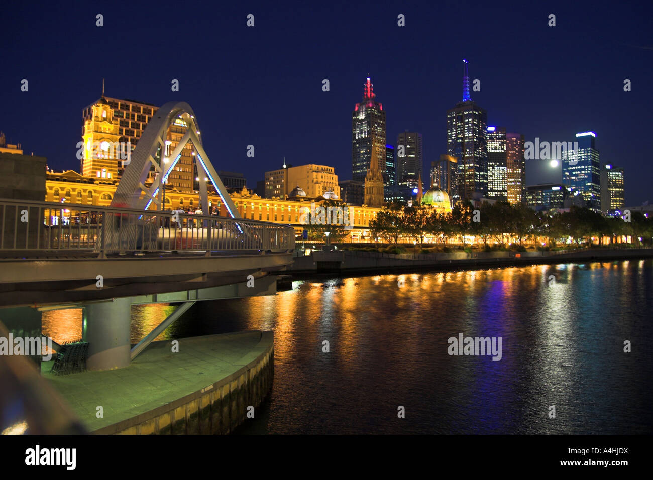 Yarra River bridge at night, Melbourne, Australia Stock Photo - Alamy