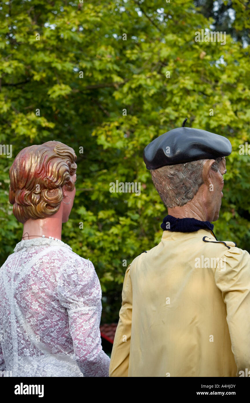 Rear view of two gigantes (giants), Our Lady of Begoña Festival, 15 ...