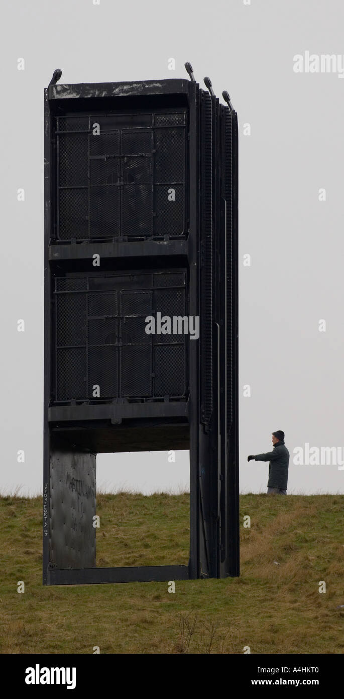 The original pit cage in Easington Colliery, County Durham, UK Stock ...