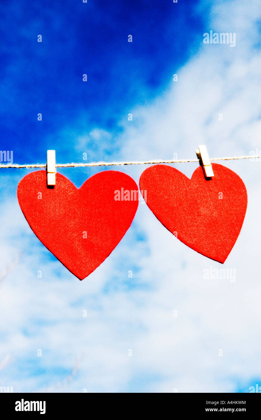 Washing line heart hi-res stock photography and images - Alamy