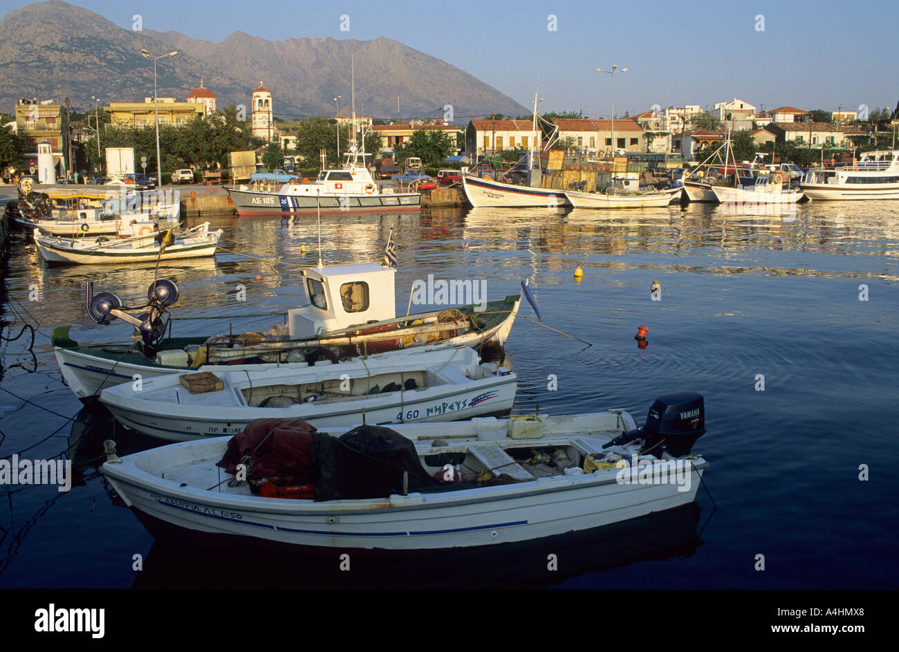 Fishingboats in the harbour of Kamariotissa, Samothraki island, Thrakia ...
