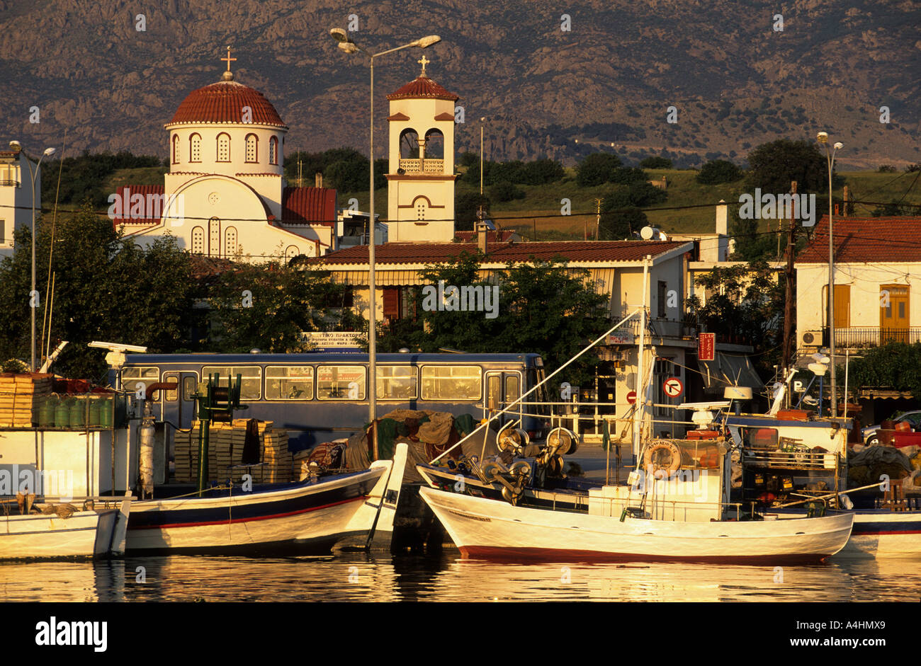 Fishingboats in the harbour of Kamariotissa, Samothraki island, Thrakia ...