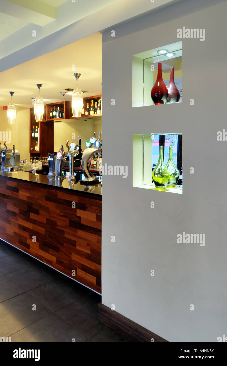 Post modern Restaurant interior showing Bar in England Stock Photo - Alamy